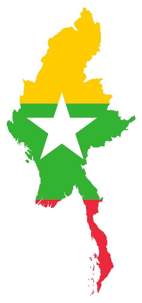 OnlineLabels Clip Art - Myanmar Map Flag